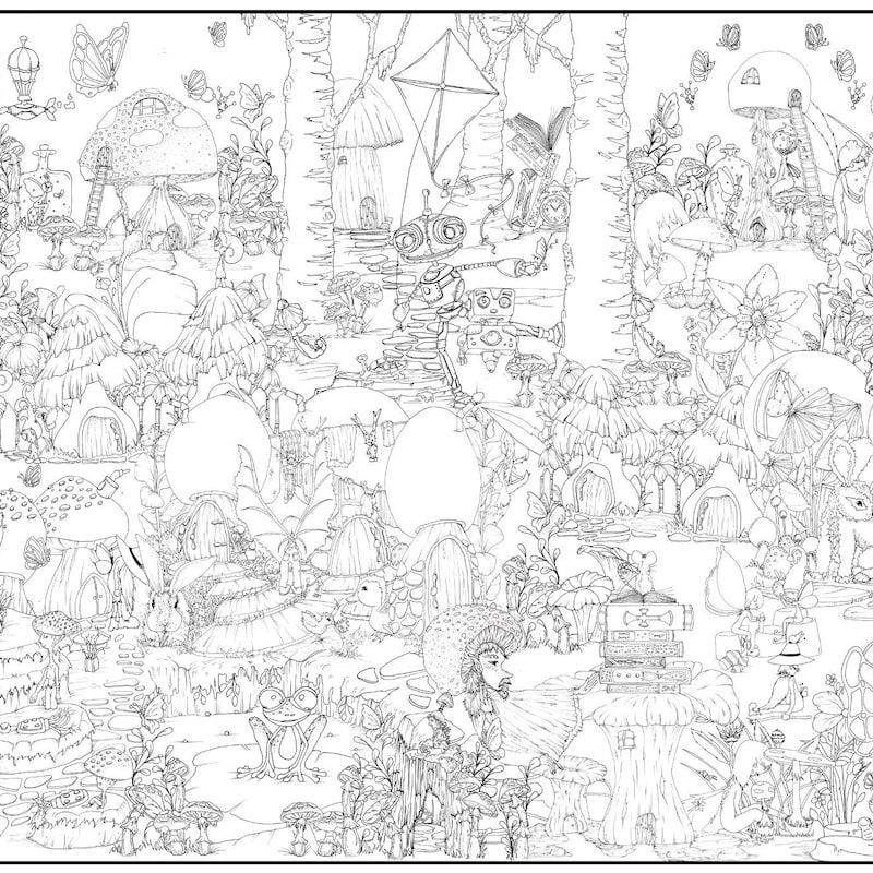 Giant Coloring Poster Fantasy - Etsy