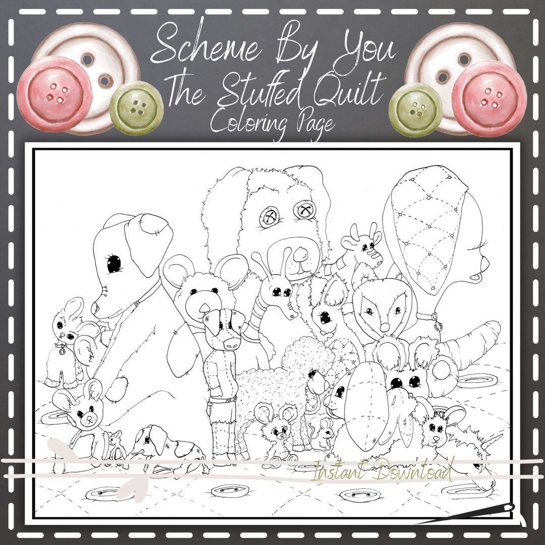 Adorable Stuffed Animals Coloring Page - Instant Digital Download - Etsy
