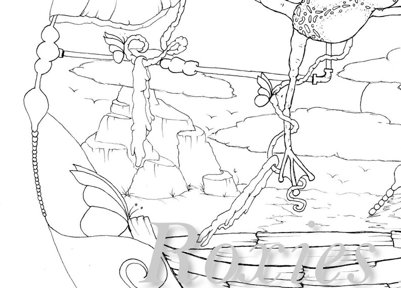 Frog Stuck in Vines Coloring Page printable Adult Coloring - Etsy