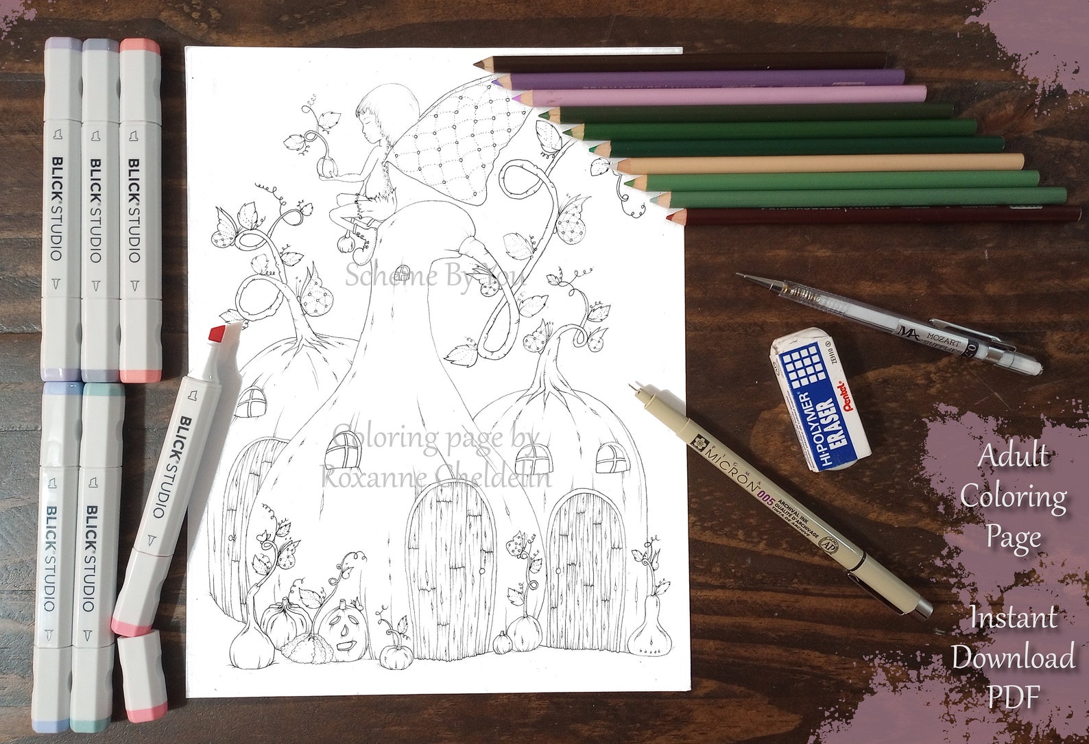 Fairy's Gourd House Coloring Page printable Adult - Etsy