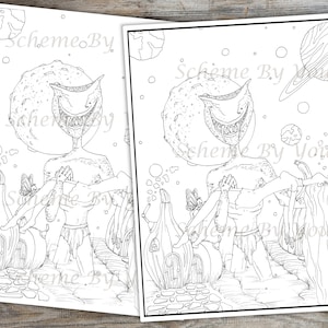 The Damsel in Distress Coloring Page - Instant Printable Download - Etsy