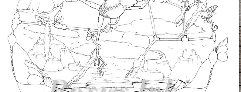 Frog Stuck in Vines Coloring Page printable Adult Coloring - Etsy