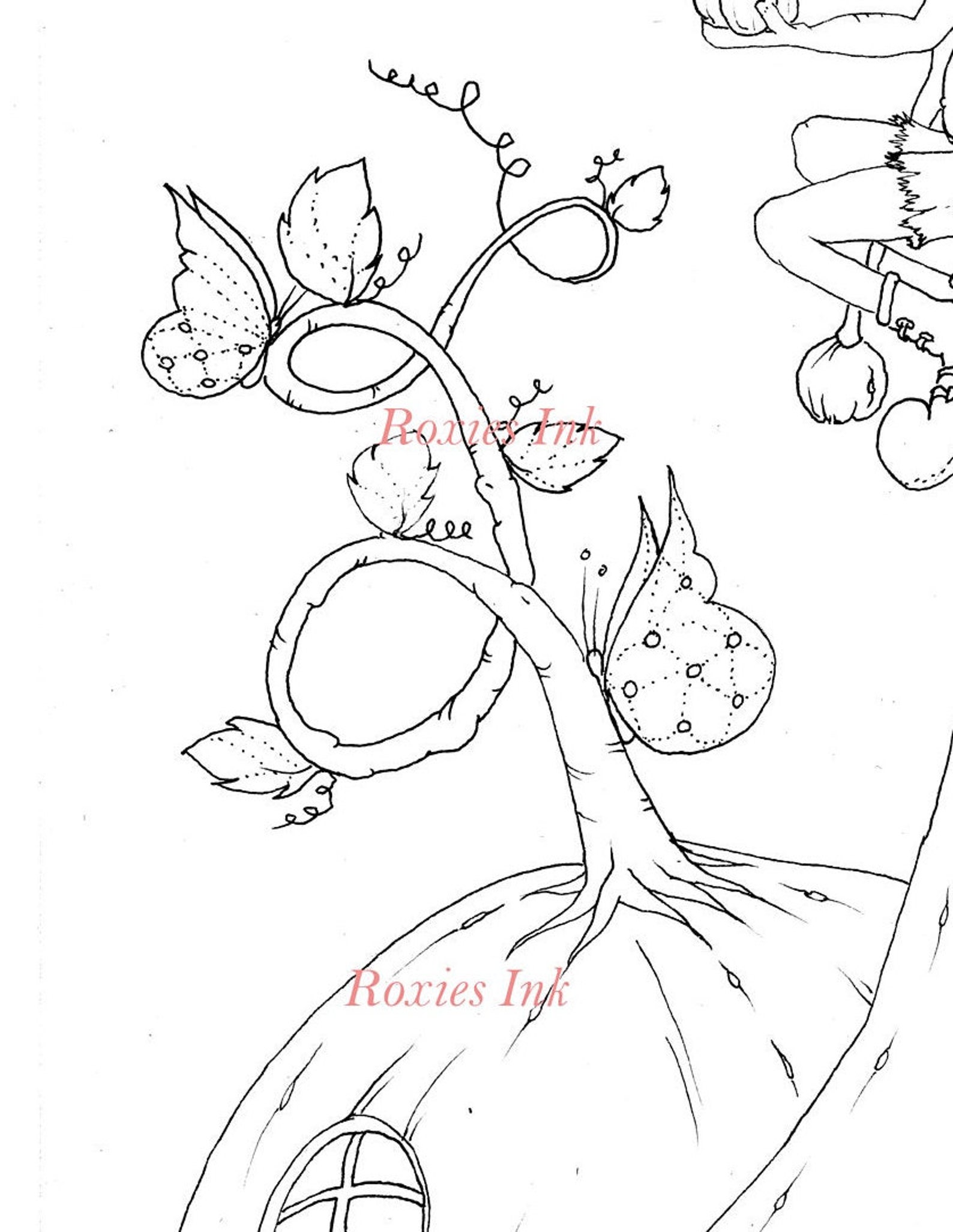 Fairy's Gourd House Coloring Page printable Adult - Etsy