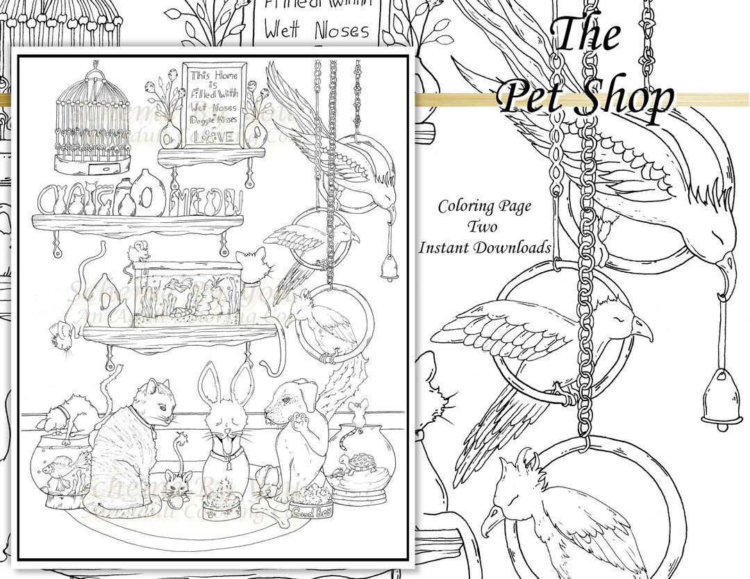 The Pet Shop Coloring Page Instant Printable Download - Etsy