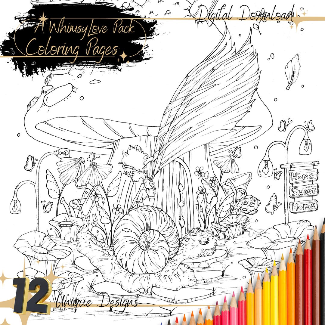 Swamp Coloring Pages: Mythical Creatures & Fairies (digital Download ...