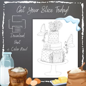 Fantasy / the Sweet Fairy Houses Coloring Page / Instant Printable ...