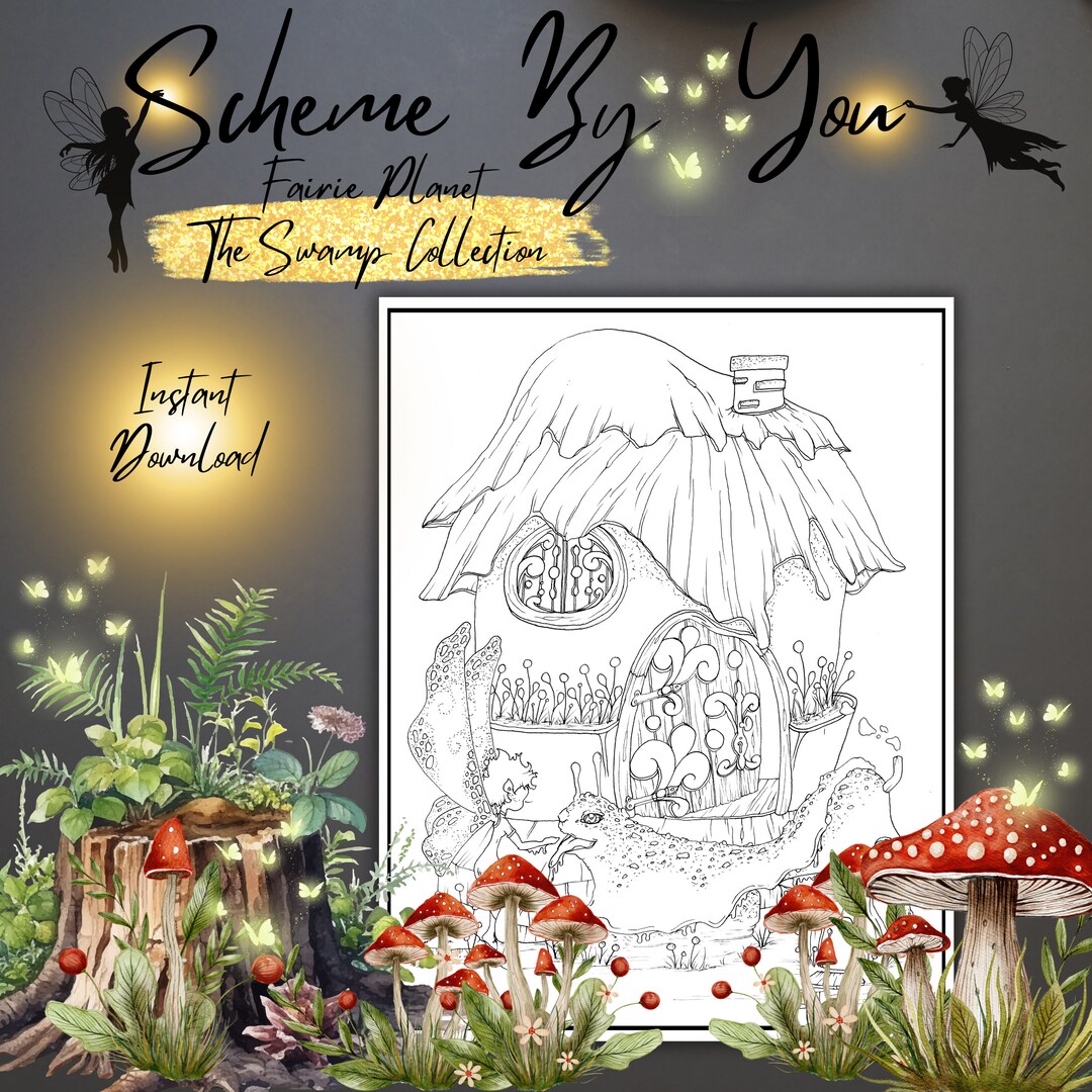 Fairy and Slug Clay House Coloring Page: Whimsical Tale (printable ...