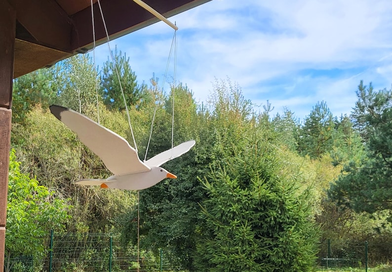 Hanging Wooden Seagull / Wooden Decoration / Wooden Bird - Etsy