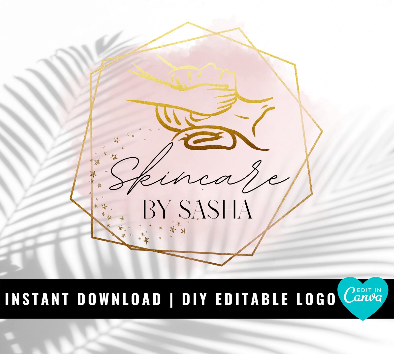 Facial Logo Skincare Logo Esthetician Logo EDITABLE Blush - Etsy