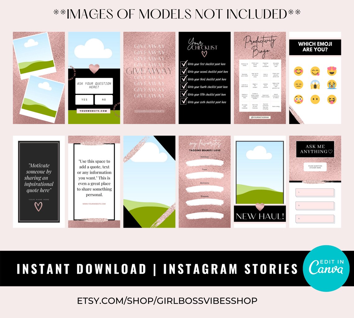 Instagram Story Templates Rose Gold Instagram Stories - Etsy