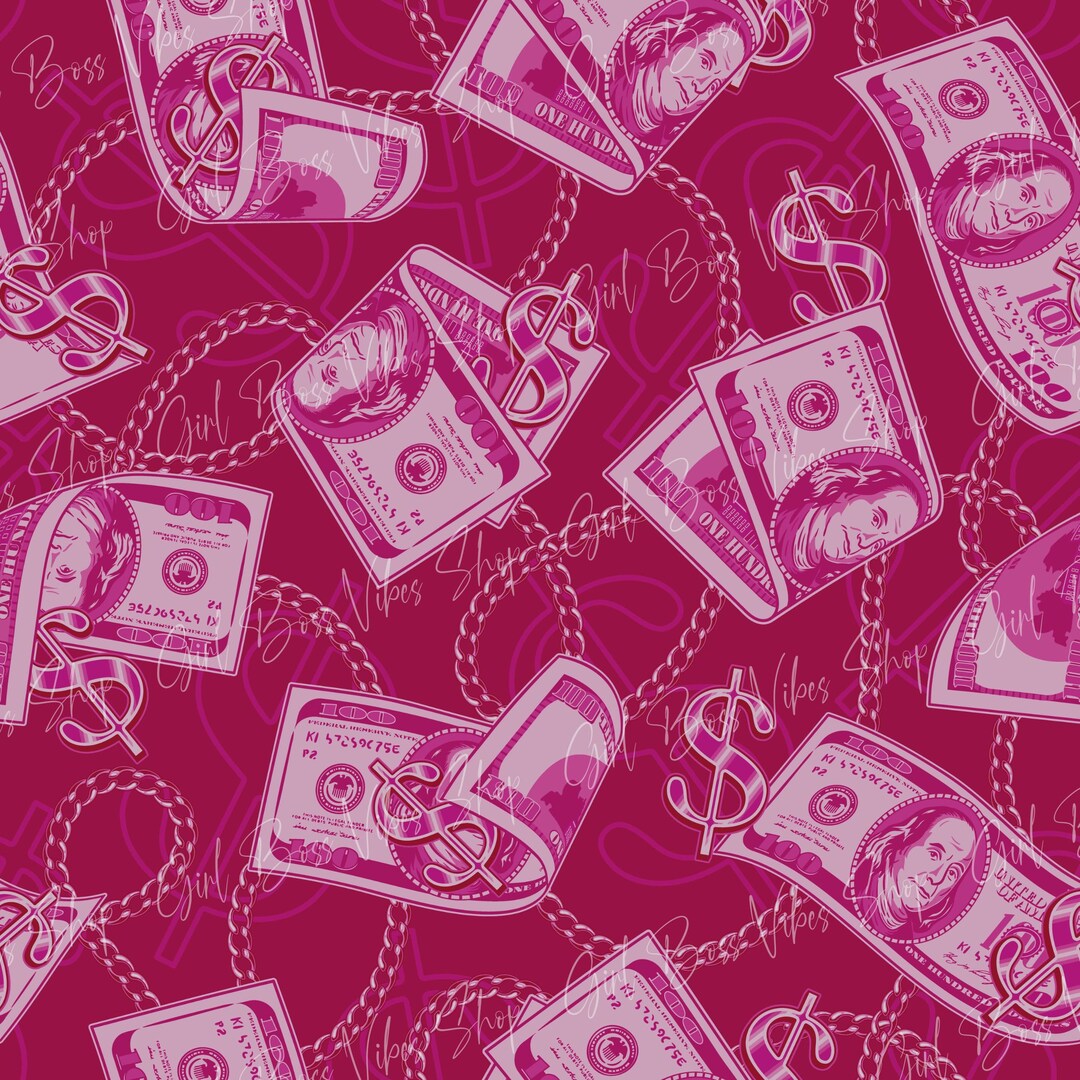 Burgundy Money 100 Dollar Bill Seamless Pattern PNG File & JPG File ...