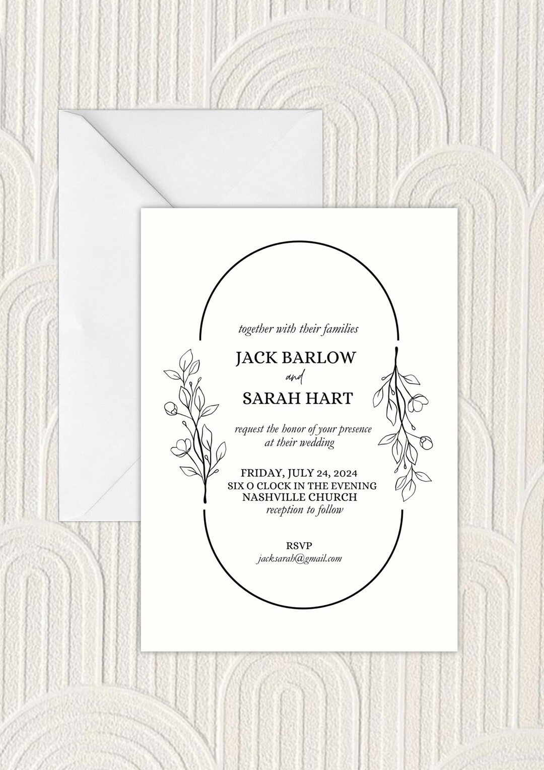 Simple Elegant Wedding Invitation Template - Etsy