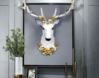 Large Resin Deer Head - Etsy