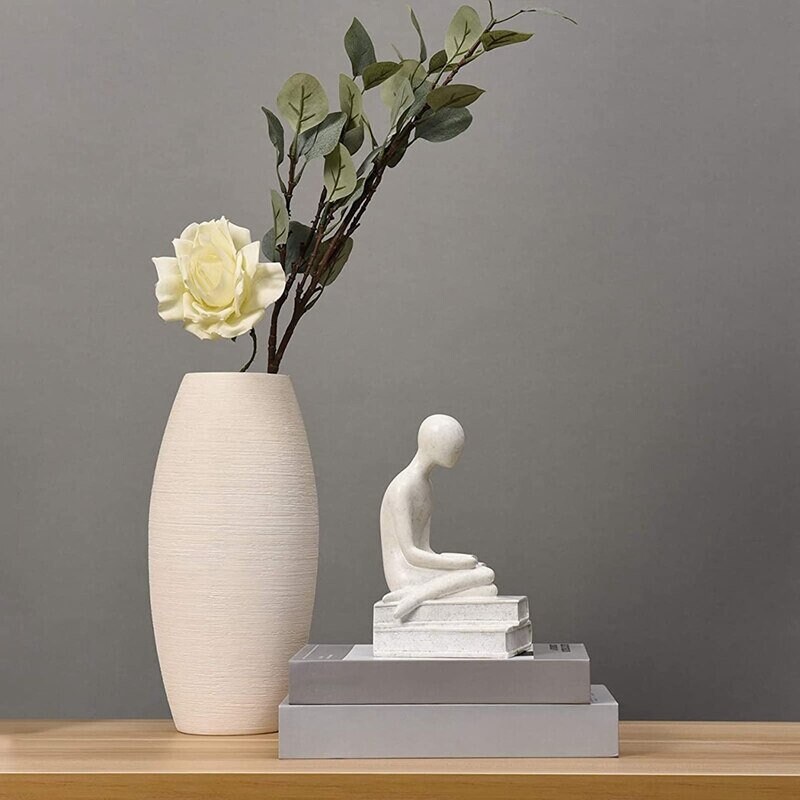Sitting Human Statue Nordic Home Scuplture Ceramic Indoor | Etsy