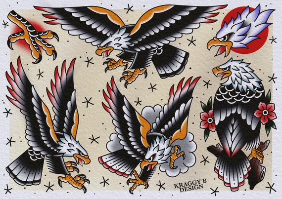 American Traditional Eagle Flash