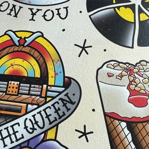 Shaun of the Dead Traditional Tattoo Flash Sheet Tattoo Print Gift ...