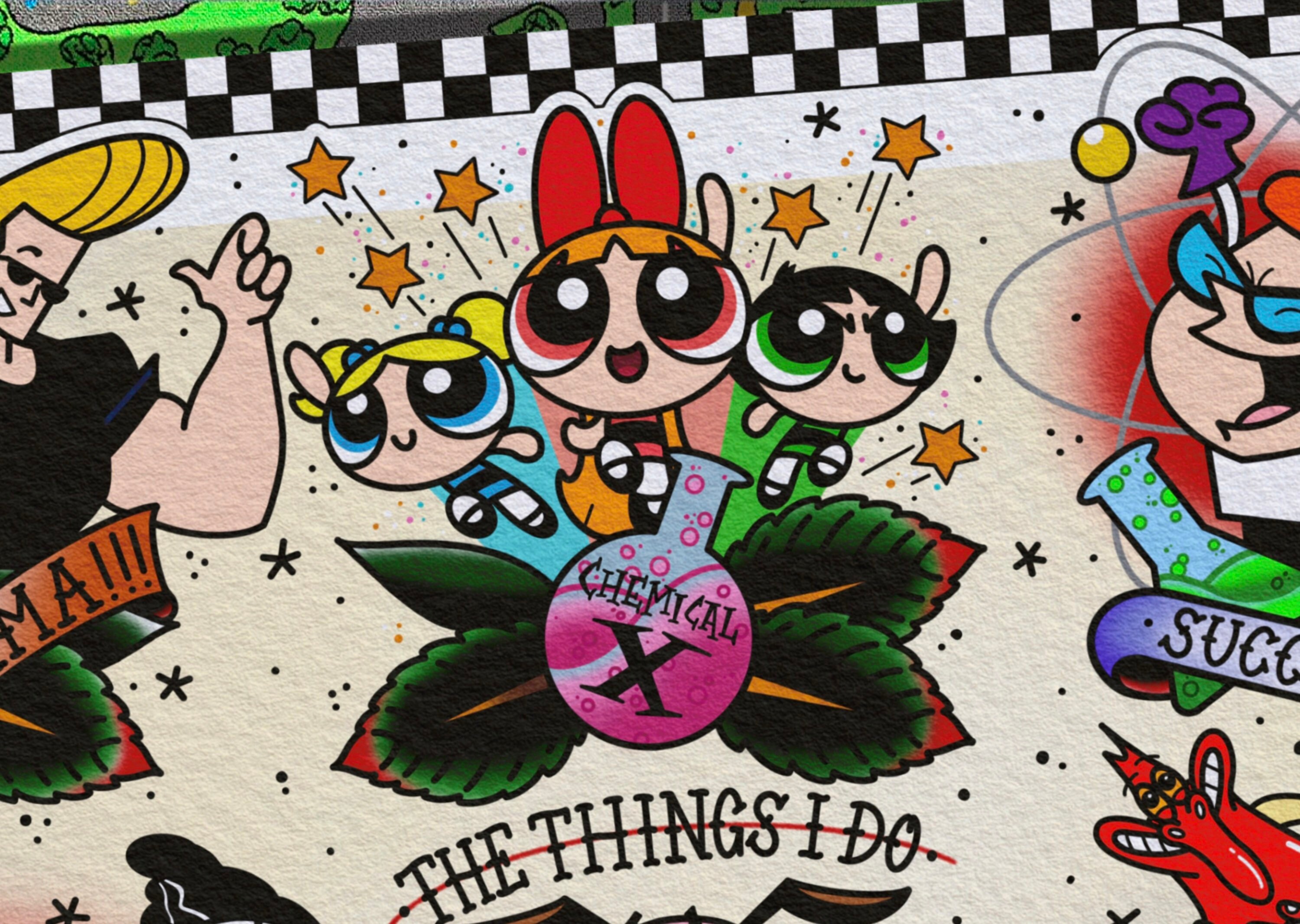 Cartoon Network Traditional Tattoo Flash Sheet Tattoo Print Gift Tattoo ...