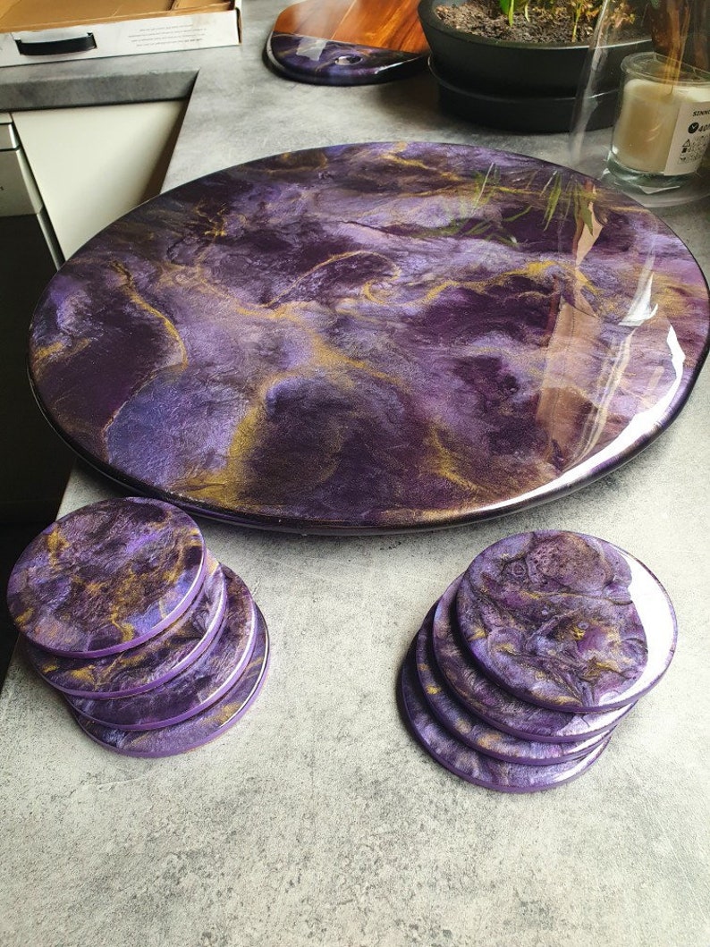 50cm Custom Resin Art Lazy Susan Turntable Epoxy Resin - Etsy