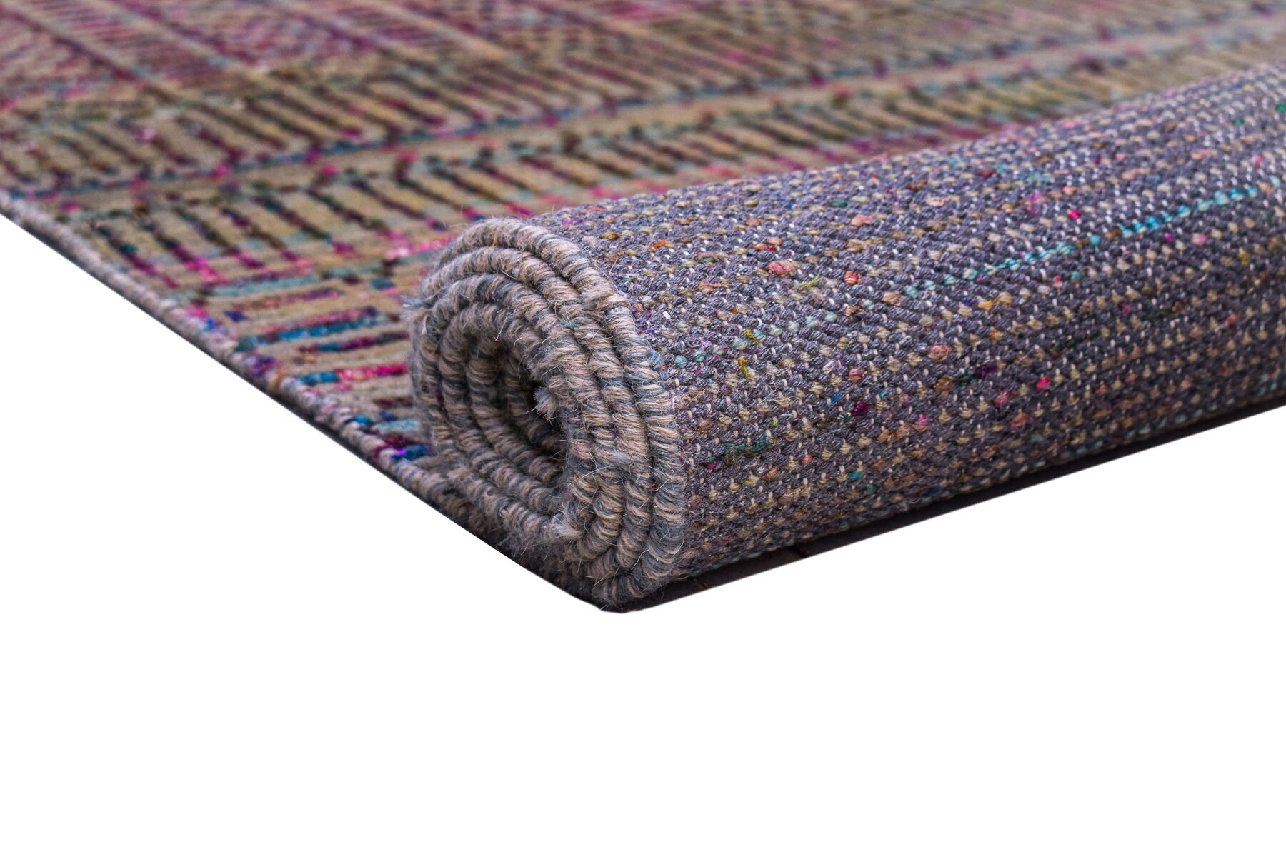 8x10 Purple, Hand Knotted Area Rug Modern Wool Sari Silk Indian Carpet ...