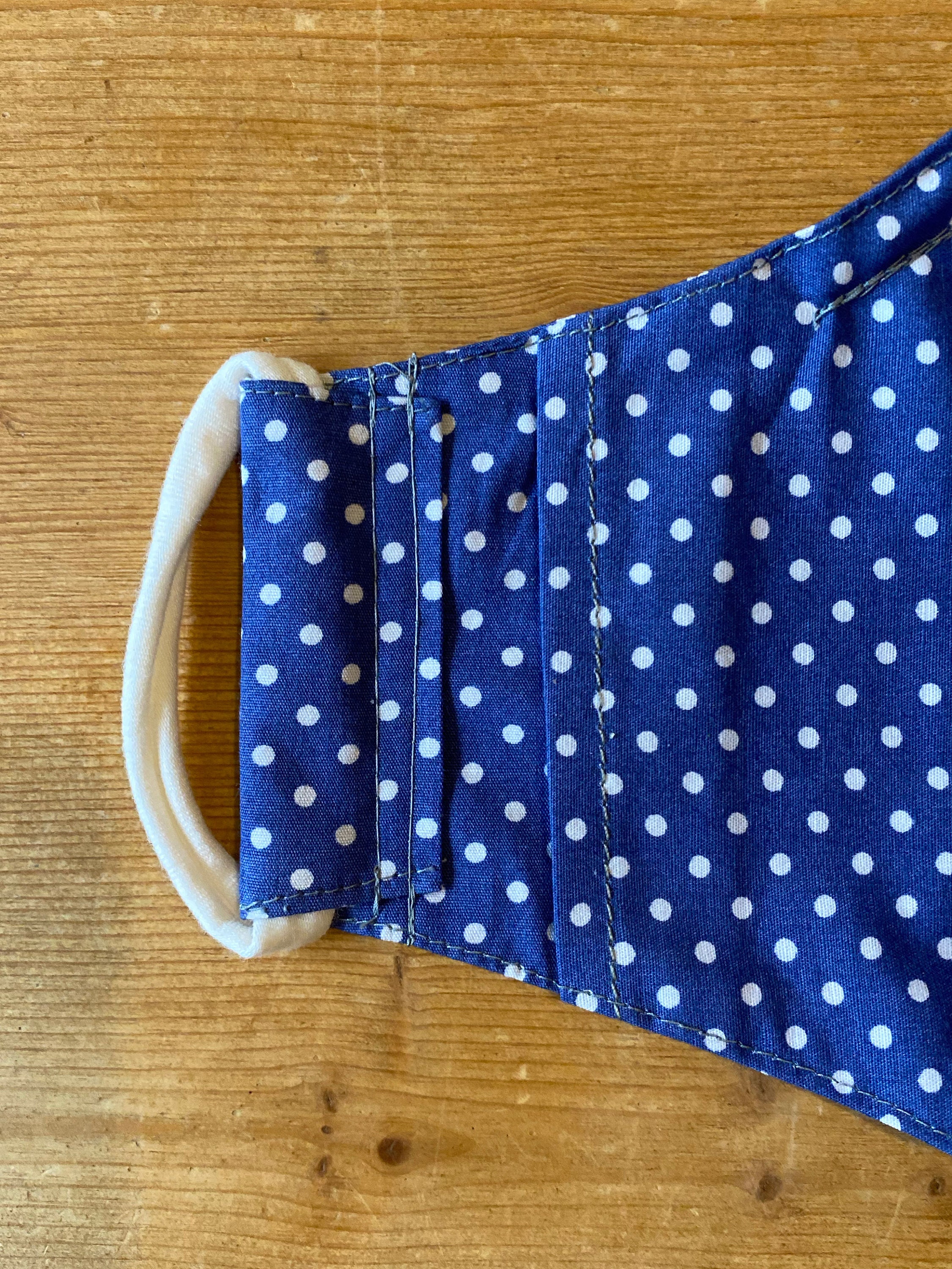 Blue Polka Dot Face Mask - Etsy