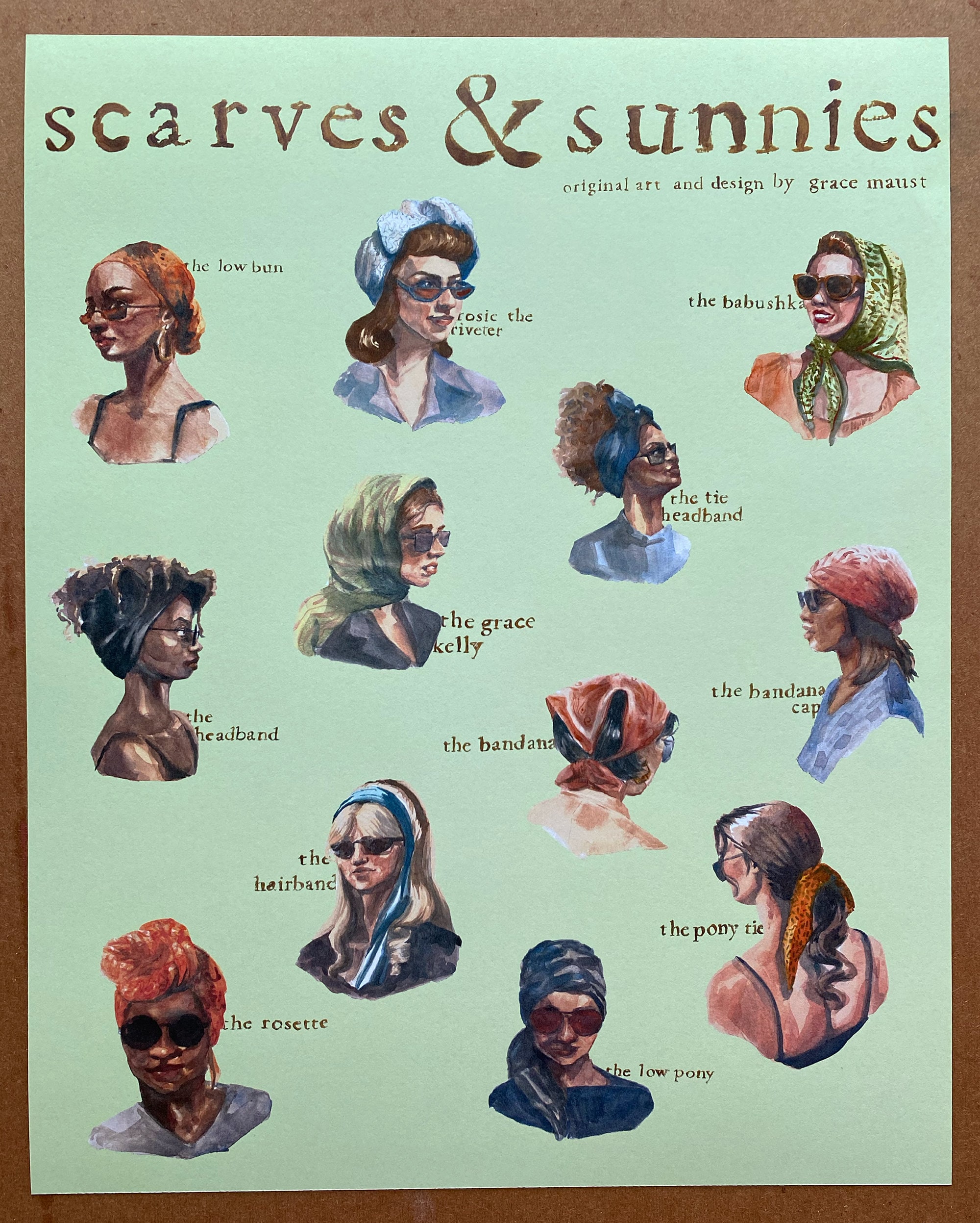 Scarves & Sunnies – Poster Print, Illustration - Etsy