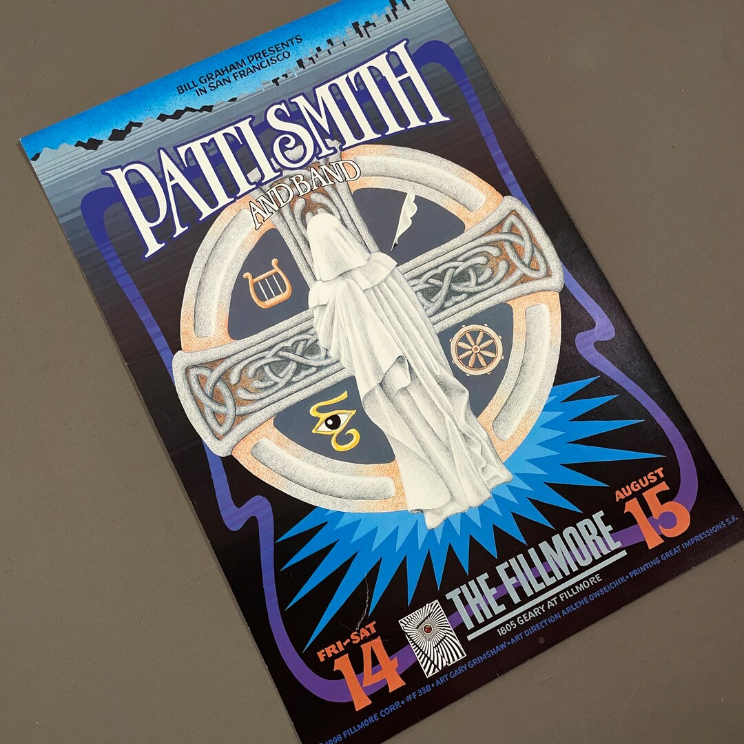ORIGINAL CONCERT POSTER, Patti Smith, the Fillmore, August 15 and 15 ...