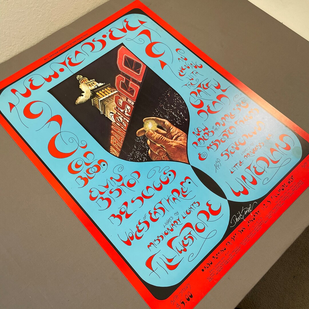 SIGNED CONCERT POSTER, Signed by David Singer, Grateful Dead, New Year ...