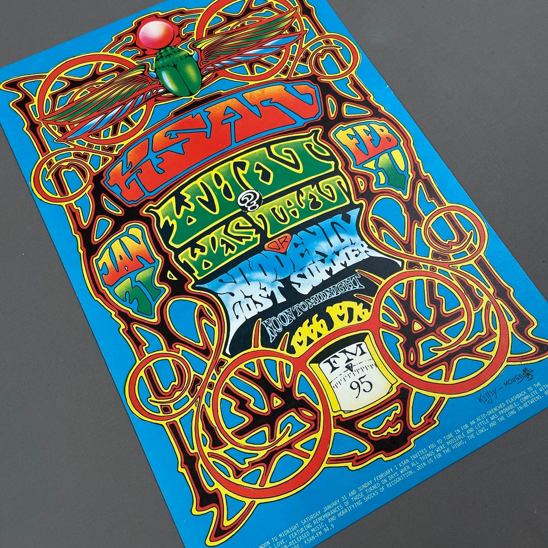 ORIGINAL CONCERT POSTER, Stanley Mouse, Alton Kelley, Ksan Music Fest ...