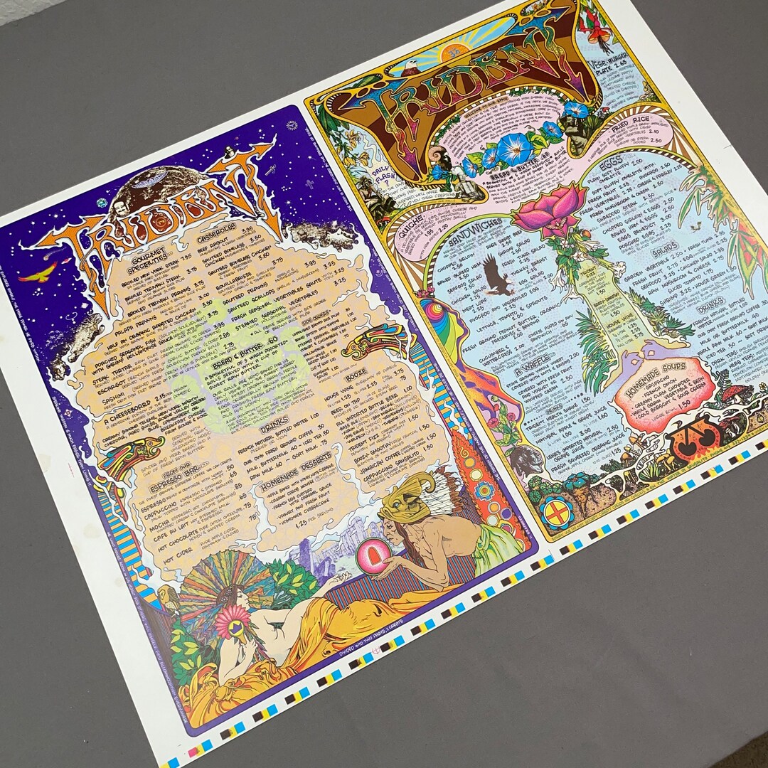 ORIGINAL MENU, Trident Restaurant Menu, Front and Back Uncut, 1970s - Etsy