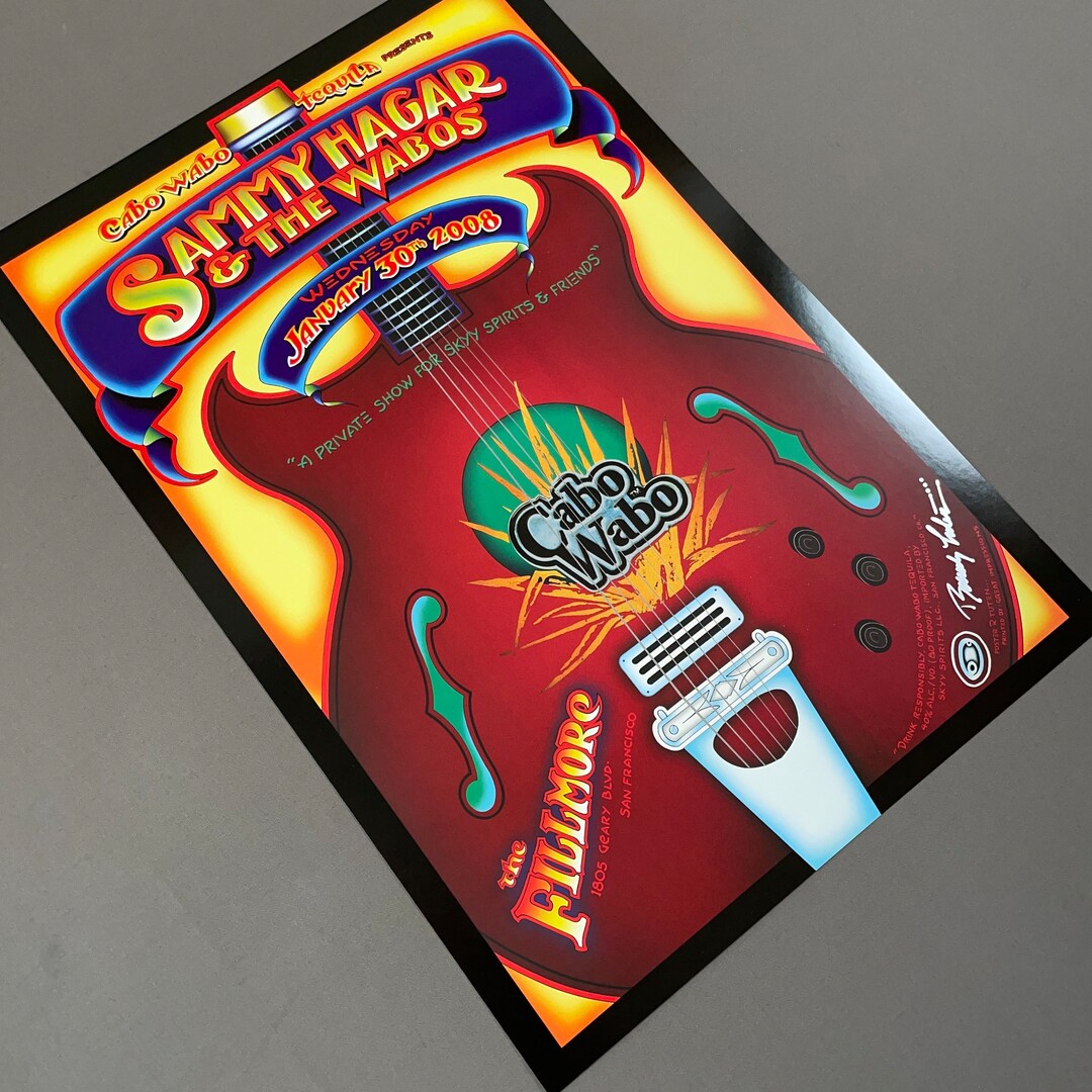 SIGNED CONCERT POSTER, Sammy Hagar & the Wabos at the Fillmore, Signed ...