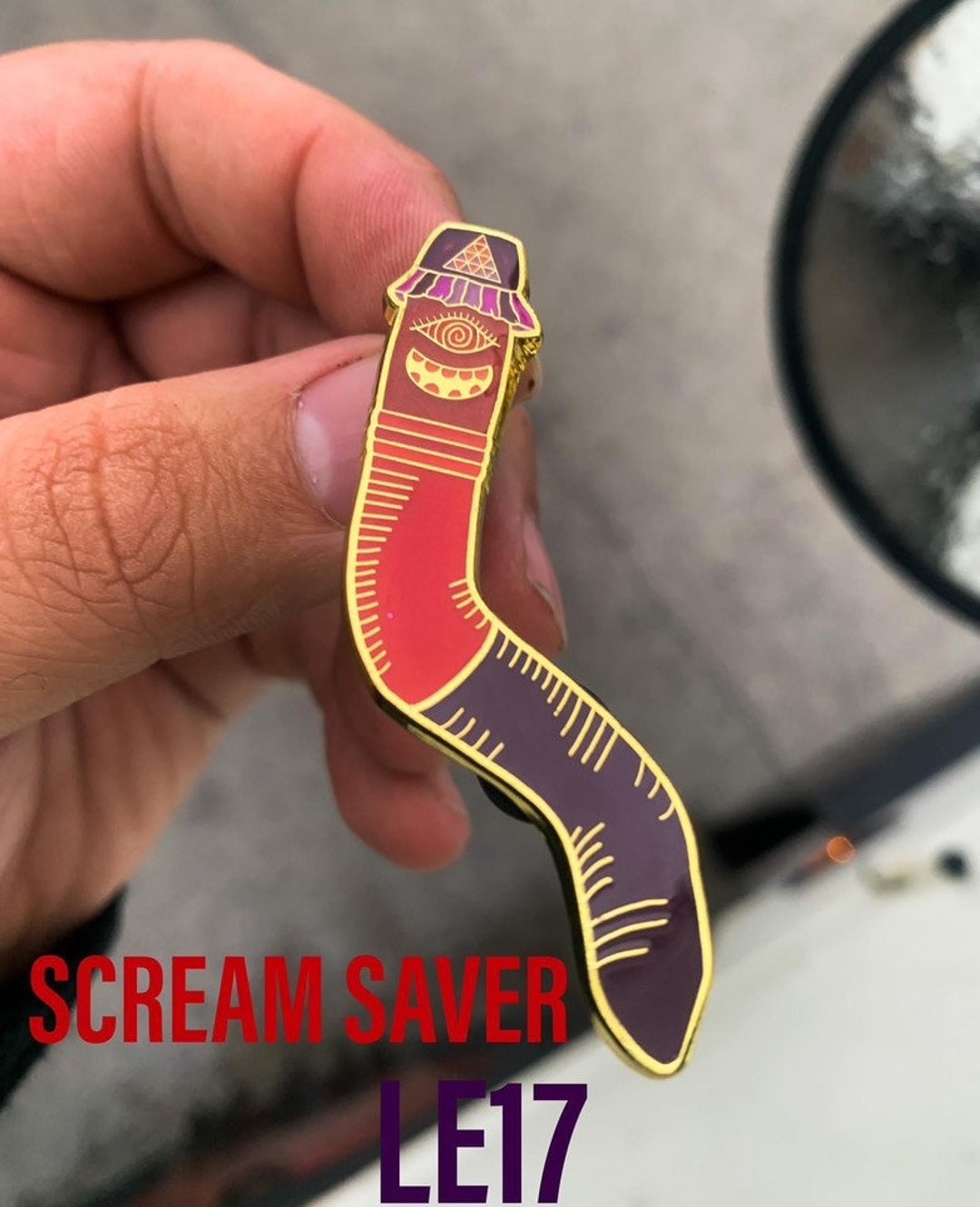 Scream Saver Gummy Worm Pin - Etsy