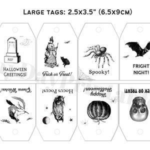 Printable Vintage Halloween Favor Tags, Downloadable Trick or Treat ...
