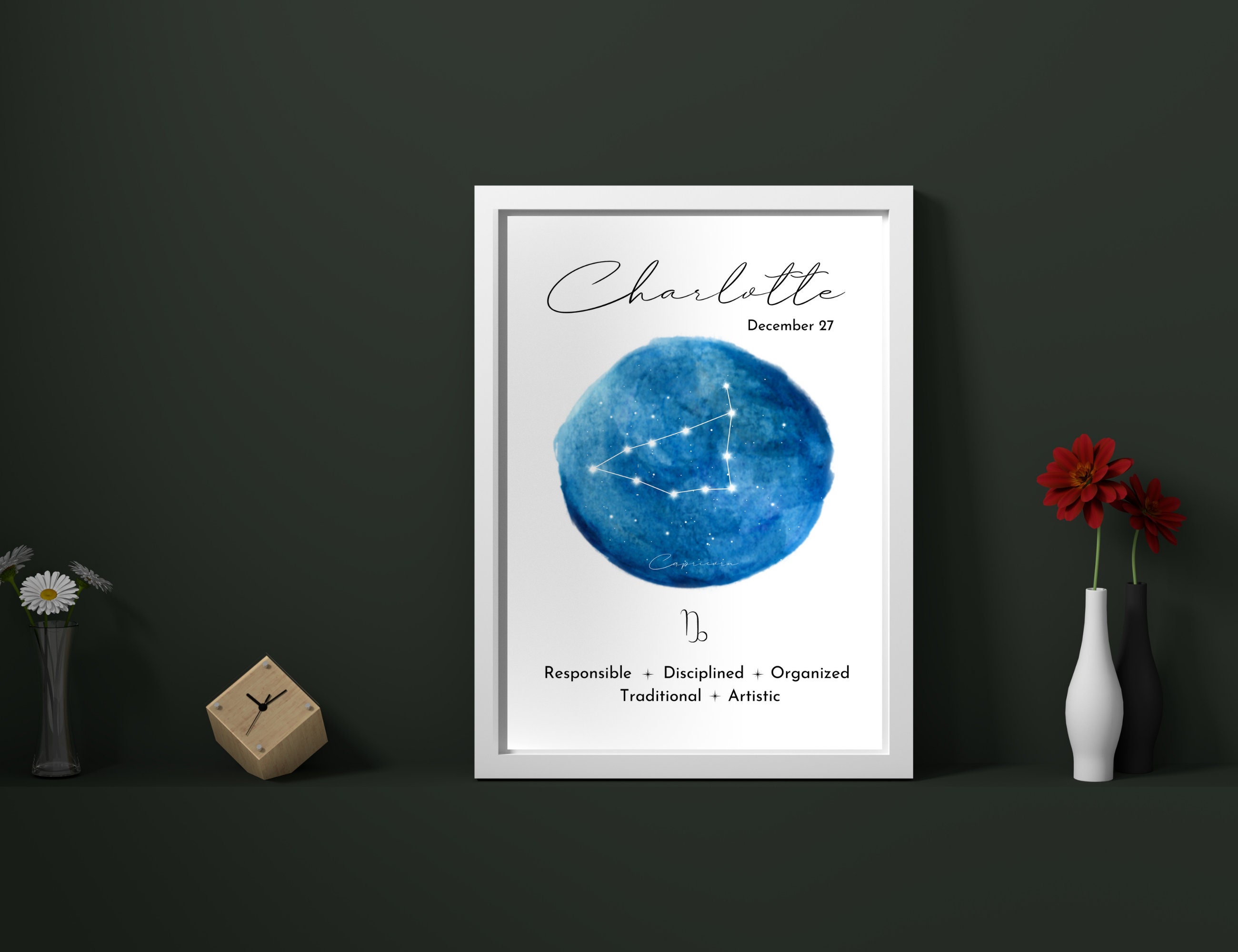 Personalised Zodiac Print, Printable Star Sign, Constellation ...
