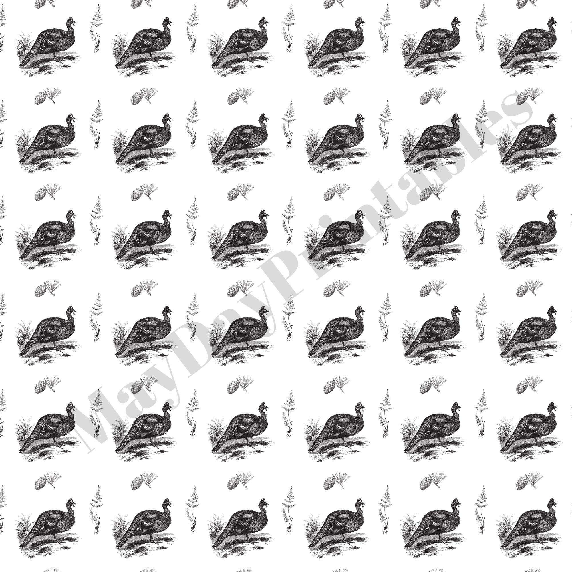 Vintage Thanksgiving Digital Paper, Set of 12 Printable Sheets With 6 ...