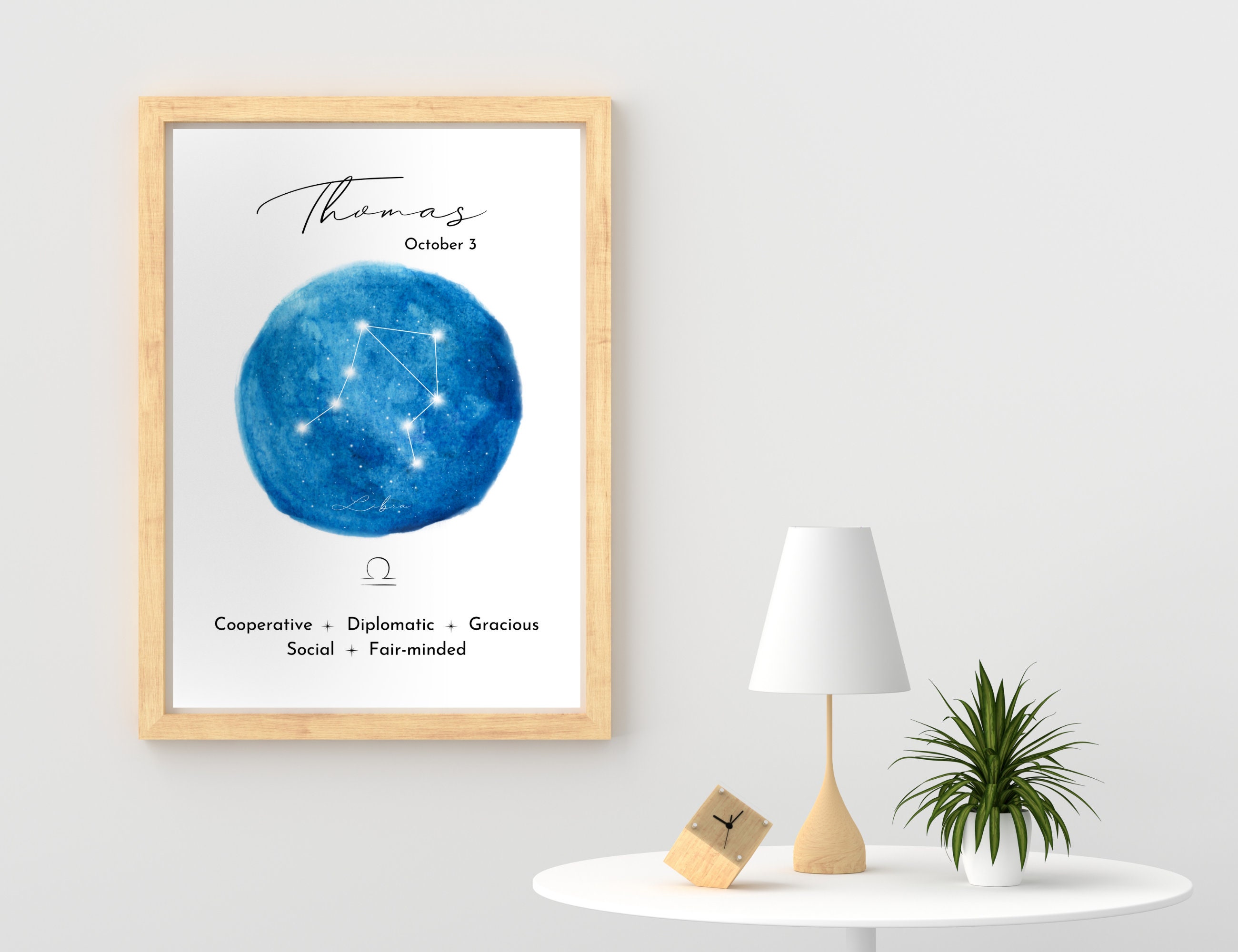 Personalised Zodiac Print, Printable Star Sign, Constellation ...