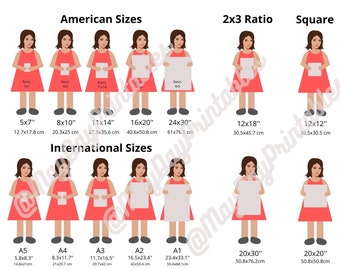 Wall Art Size Guide, Downloadable Comparison Chart, Printable Image ...