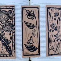 Linocut Bookmark - Etsy