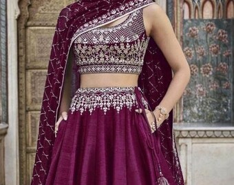 Designer Wine Lehenga Choli Indian Wedding Wear Lahangas - Etsy