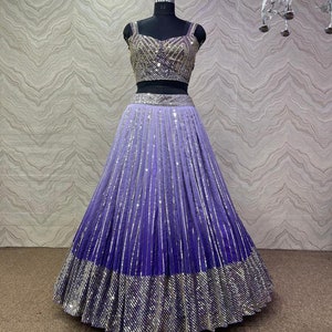 New Dual Shaded Georgette Lehenga Choli With Sequence Work for - Etsy
