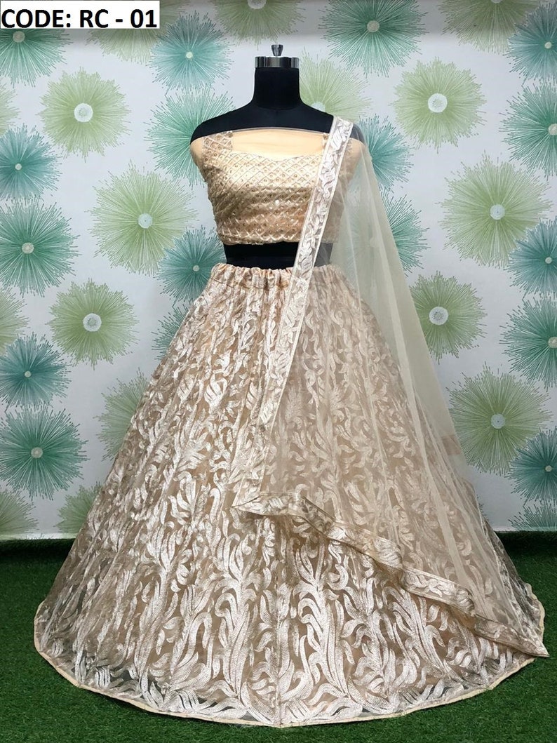 Gold Lehenga Choli Dupatta Indian Designer Lengha Ready to - Etsy
