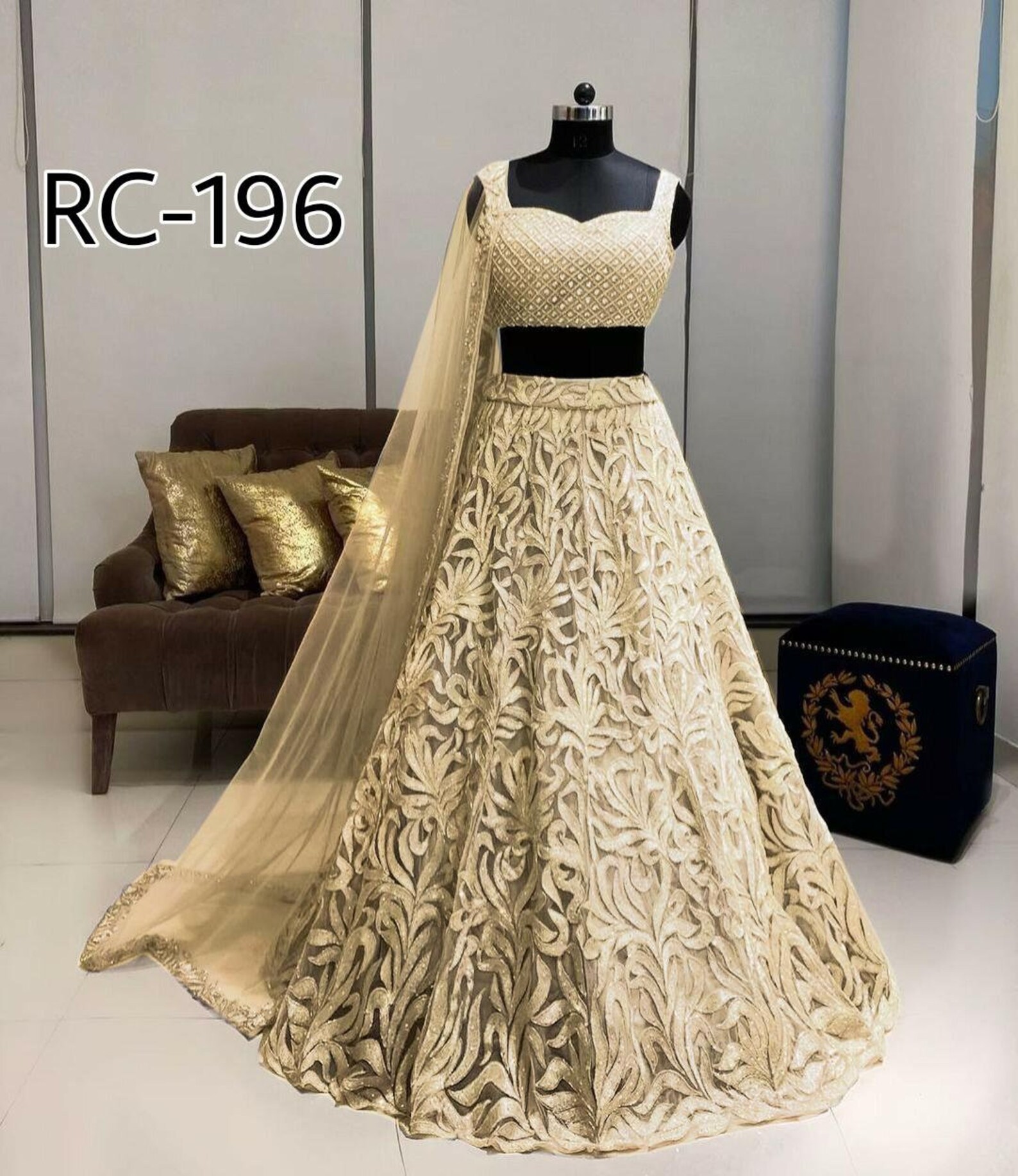 Gold Lehenga Choli Dupatta Indian Designer Lengha Ready to - Etsy