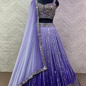 New Dual Shaded Georgette Lehenga Choli With Sequence Work for - Etsy