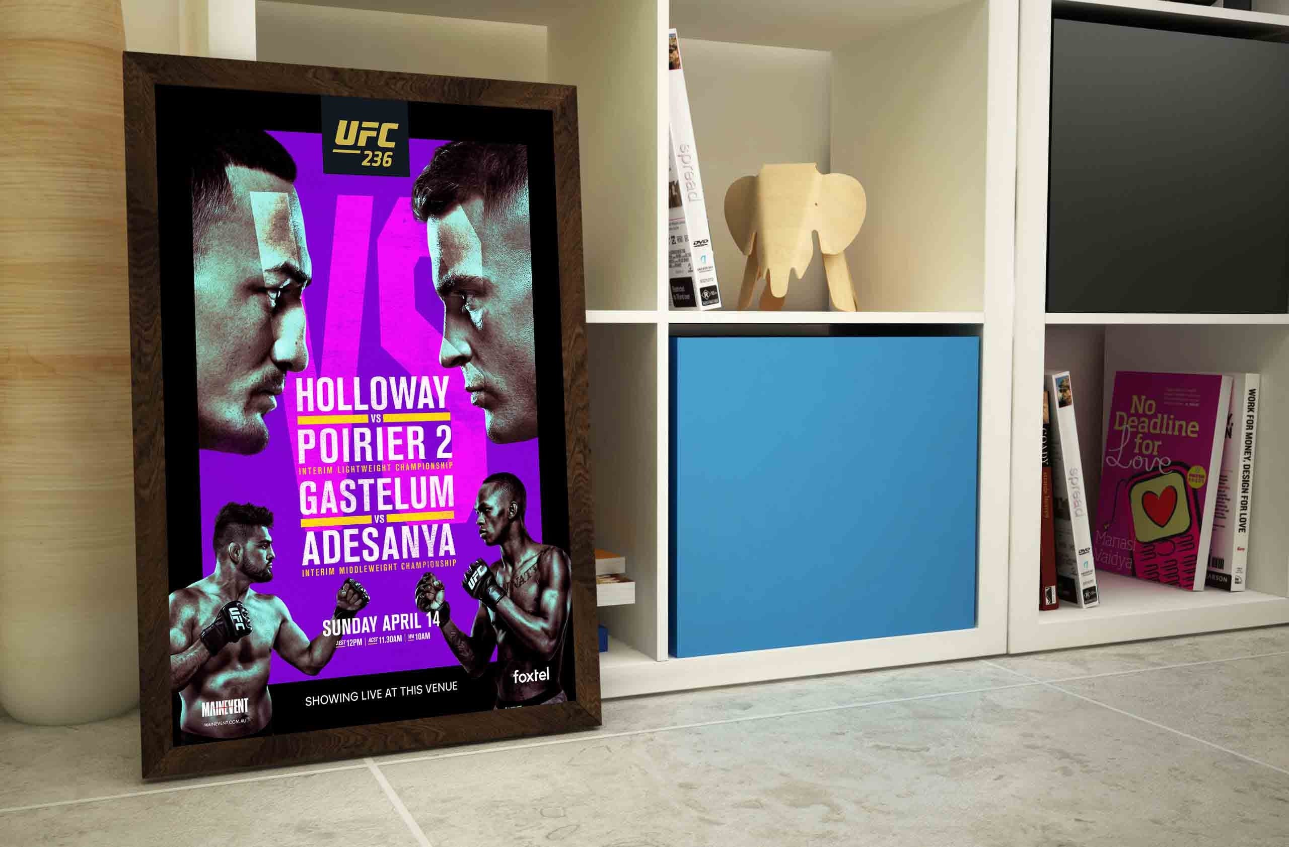 UFC 236 Poster Holloway VS Poirier 2 Fight Event Art Print Max Holloway ...