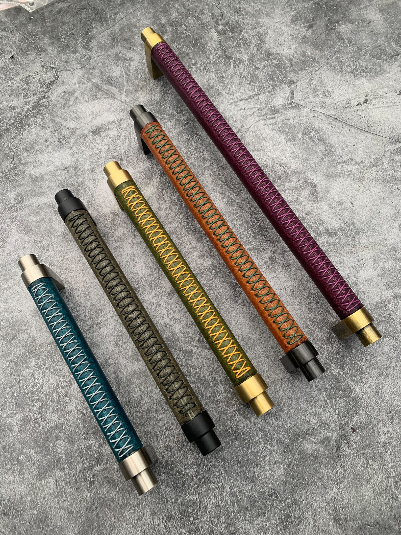 Leather Cabinet T-bar Handle Leather Bound Furniture Pull - Etsy