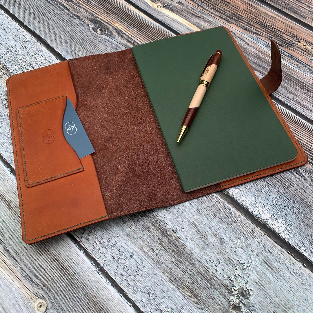 Personalised Leather Notebook Case, Choice of Colours, Luxury Italian ...