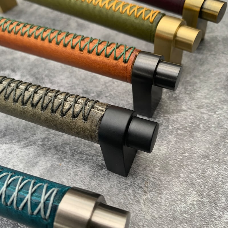 Leather Drawer Pulls - Etsy