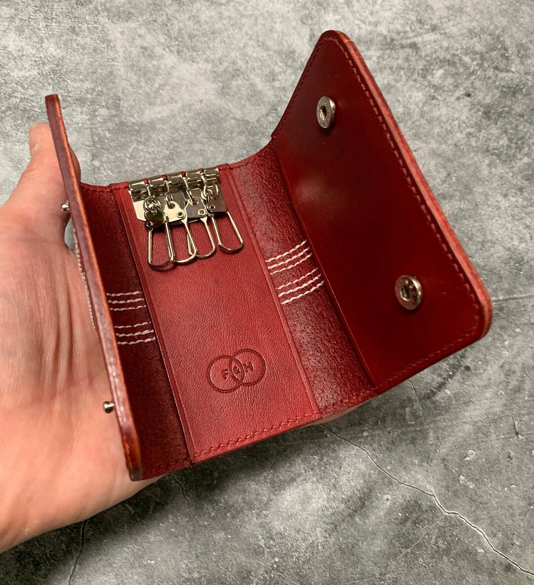 Leather Cricket Key Wallet: Handmade Key Fob With Personalization. - Etsy