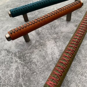 Leather Cabinet Handle Leather Bound T-bar Handle Draw | Etsy