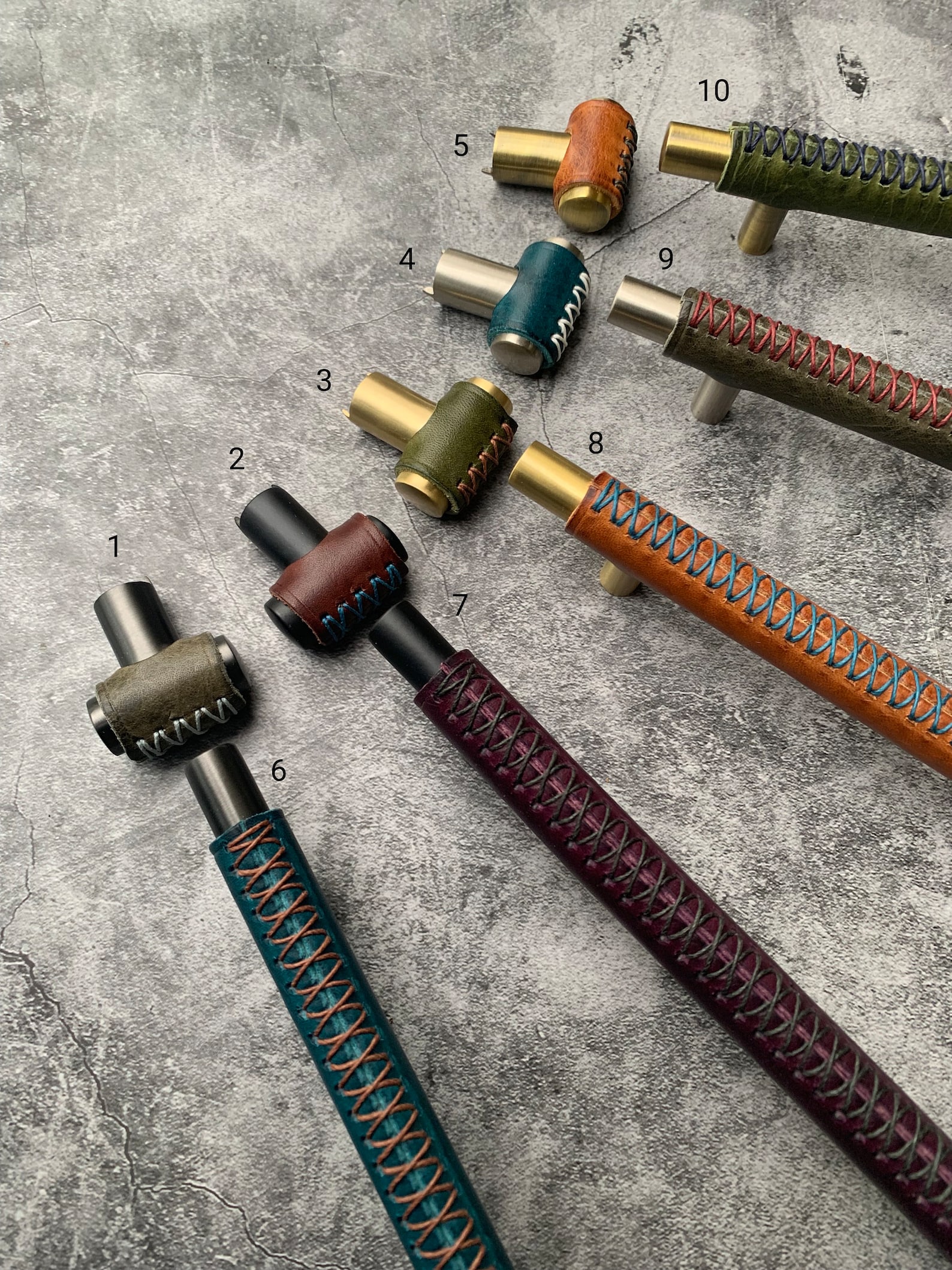Handmade Leather T-bar Cabinet Handle: Italian Leather - Etsy