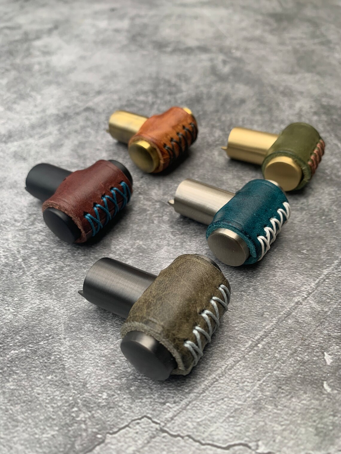 Handmade Leather T-bar Cabinet Handle: Italian Leather - Etsy